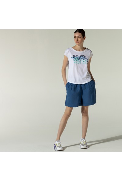 Nautıca Kadın Mavi Keten Şort 15B010T.4MY