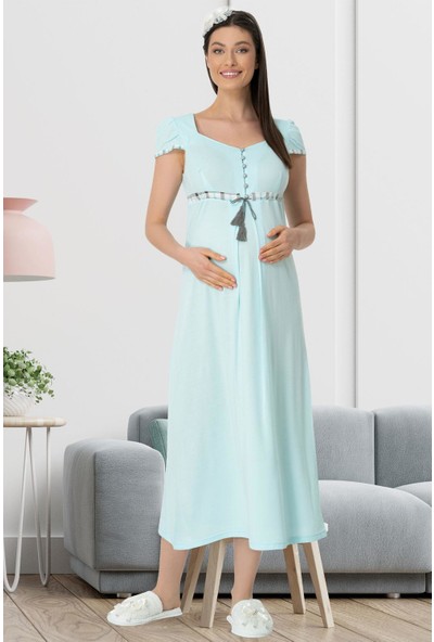 Mecit Pijama Mecit 5405 Turkuaz Spor Lohusa Gecelik Mecit Pijama Mecit 5405 Turkuaz Spor Lohusa Gecelik