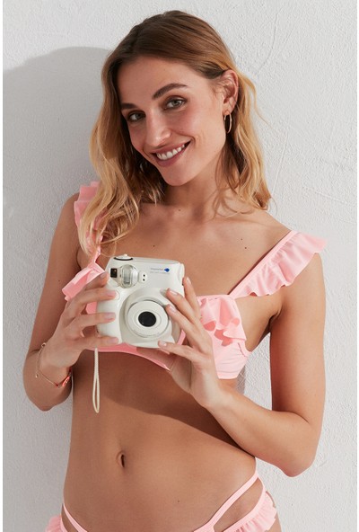 Penti Açık Pembe Miami Fırfırlı Balen Bikini Üstü Penti Açık Pembe Miami Fırfırlı Balen Bikini Üstü