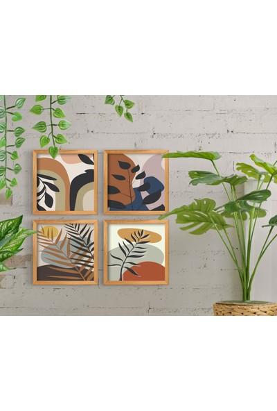 Bk Gift Dekoratif 4’lü Retro Ahşap Tablo-3