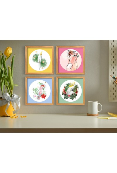 Bk Gift Dekoratif 4’lü Retro Ahşap Tablo-2