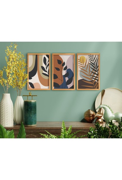 Bk Gift Dekoratif 3’lü Retro Ahşap Tablo-5