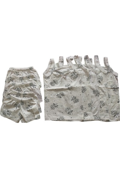Pijimamas 5 Li Kız Çocuk Gül Desenli Iç Çamaşır Takımı