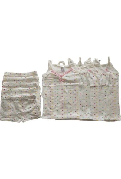 Pijimamas 5 Li Kız Çocuk Kalp Desenli Iç Çamaşır Takımı