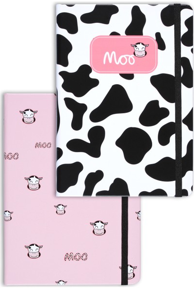 Matt Notebook A5 2'li Defter Seti 15 x 21 cm Noktalı İnek