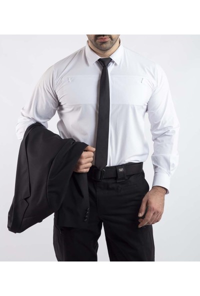 VAV Wear BUSITAC01 Gizli Fermuarlı Klasik Özel Tasarım Gömlek