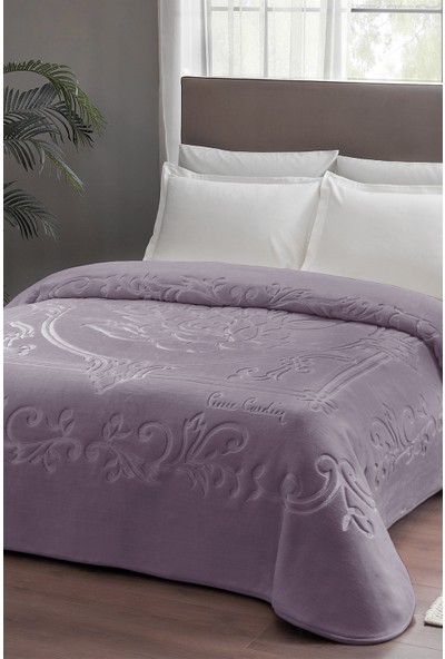 Pierre Cardin Emboss Battaniye Çift Kişilik Rose Kül Moru