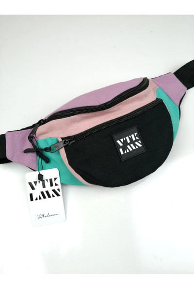 Vatkalimon Renkli Siyah Omuz ve Bel Çantası