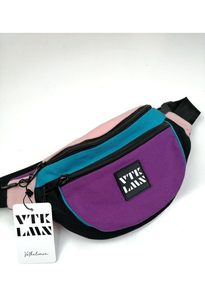 Vatkalimon Renkli Mor Omuz ve Bel Çantası