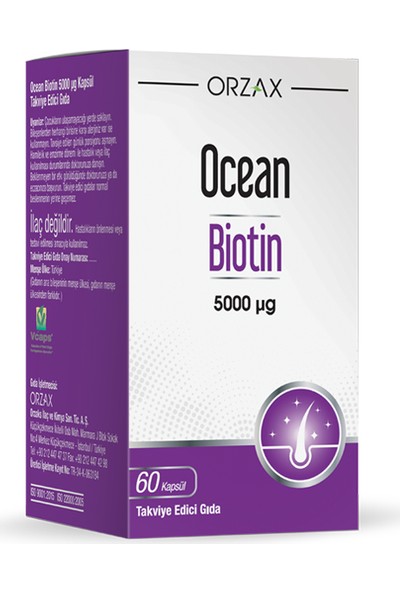 Orzax Ocean Biotin 5000 Mcg 60 Kapsül Orzax Ocean Biotin 5000 Mcg 60 Kapsül