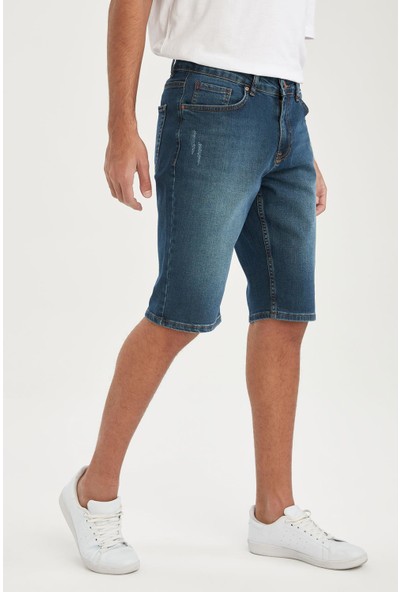 Defacto Regular Fit Yırtık Detaylı Jean Bermuda U2498AZ21SM Defacto Regular Fit Yırtık Detaylı Jean Bermuda U2498AZ21SM