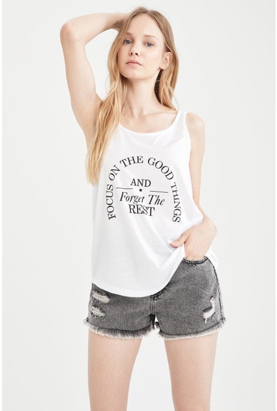 DeFacto Slogan Baskılı Askılı Relax Fit Atlet U8237AZ21SP DeFacto Slogan Baskılı Askılı Relax Fit Atlet U8237AZ21SP