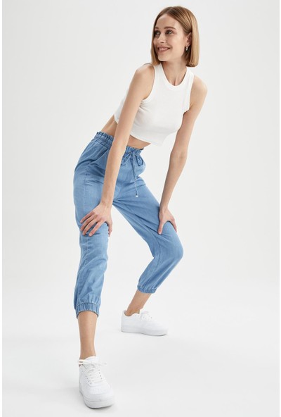 DeFacto Beli Bağcıklı Jogger Pantolon U5707AZ21SM