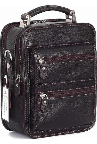 Aka Deri Aka Derifloter Siyah - Deri Portföy Çantası 307