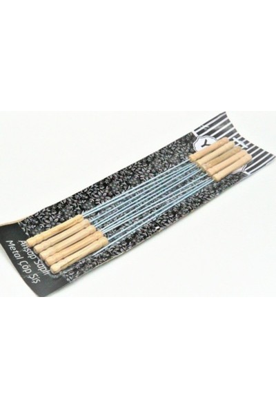 Zuzu Made Ahşap Saplı Metal Çöp Şiş 10 Adet