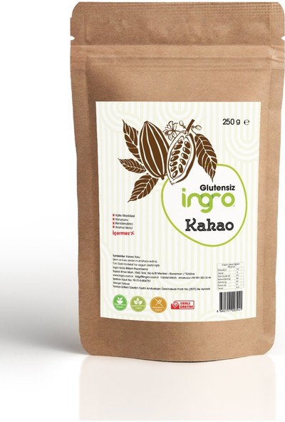 Ingro Glutensiz Kakao 250 gr Ingro Glutensiz Kakao 250 gr