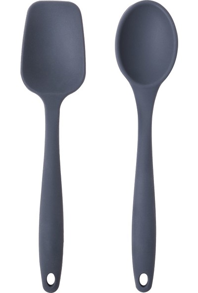 Zuzu Made 2 Parça Yanmaz Silikon Düz Spatula + Kaşık Seti - 2'li Kaşık ve Düz Spatula Zuzu Made 2 Parça Yanmaz Silikon Düz Spatula + Kaşık Seti - 2'li Kaşık ve Düz Spatula