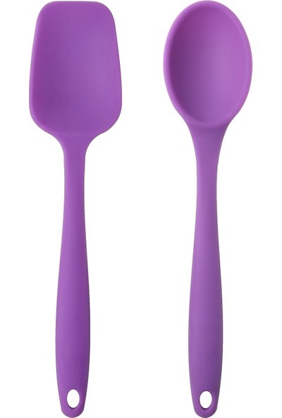 Zuzu Made 2 Parça Yanmaz Silikon Düz Spatula + Kaşık Seti - 2'li Kaşık ve Düz Spatula Zuzu Made 2 Parça Yanmaz Silikon Düz Spatula + Kaşık Seti - 2'li Kaşık ve Düz Spatula