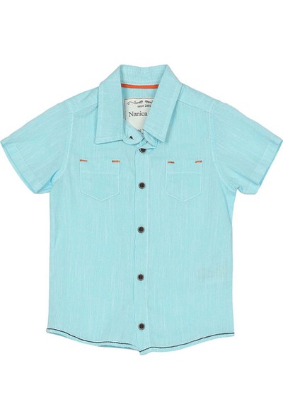 Nanica N9260-TUR Nanica Kısa Kol Erkek Çocuk Gömlek-Turkuaz