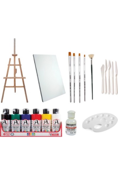 Südor Ek-Sa Çocuklar Için 120 cm Şovale Akrilik Boya Seti 35 x 50 Tuval Ipek Yelpaze Fırçalı Südor Ek-Sa Çocuklar Için 120 cm Şovale Akrilik Boya Seti 35 x 50 Tuval Ipek Yelpaze Fırçalı