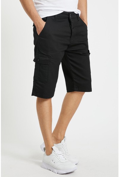 Ddfashion Erkek Kahverengi Siyah Kargo Cepli Şort