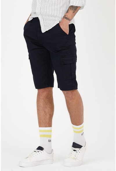 Ddfashion Erkek Lacivert Kargo Cepli Kapri