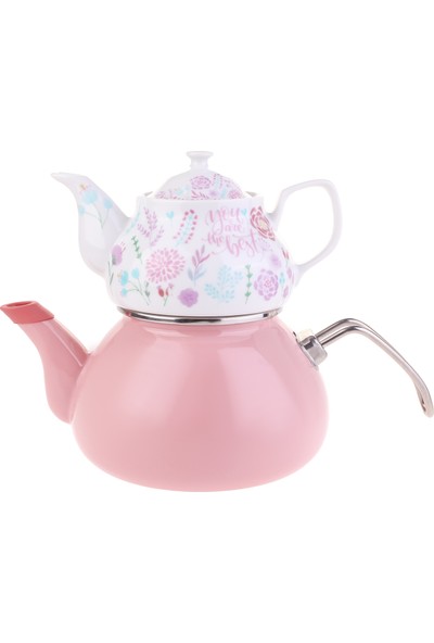 Karaca Levin Midi Emaye Porselen Demlikli Çaydanlık Takımı