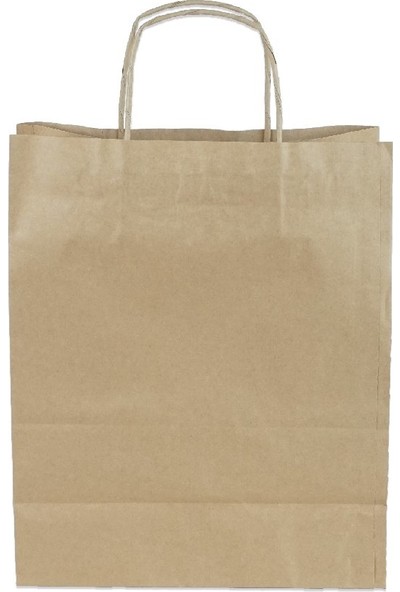 Kervan Ambalaj Çanta Kraft 28X28X16 cm Burgu Sap