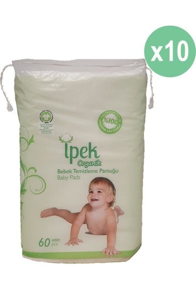 Ipek Organik Bebek Temizleme Pamuğu 60'lı - 10'lu Paket Ipek Organik Bebek Temizleme Pamuğu 60'lı - 10'lu Paket