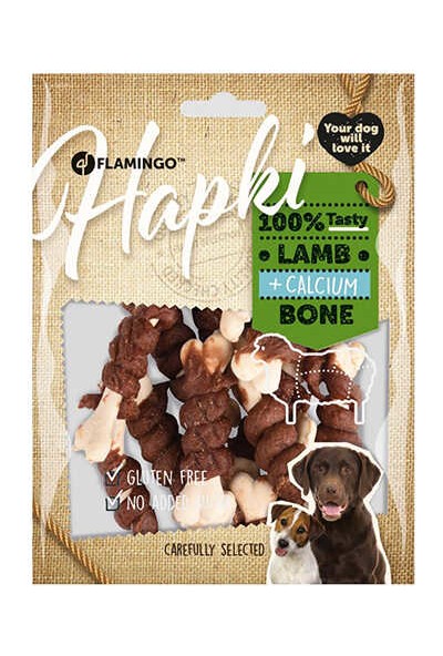 Flamingo Hapki Kuzulu Kemik Sargı Köpek Ödülü 150 gr Flamingo Hapki Kuzulu Kemik Sargı Köpek Ödülü 150 gr
