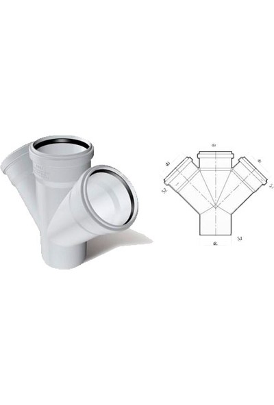 Fırat Pvc Çift Çatal 50X50