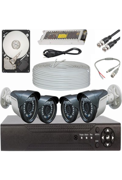 Elitcam 5.0 Megapixel Sony Lensli 1080P Geçek Izleme 4 Kameralı Full Hd Set Hardisk Dahil Gecegörüşlü Elitcam 5.0 Megapixel Sony Lensli 1080P Geçek Izleme 4 Kameralı Full Hd Set Hardisk Dahil Gecegörüşlü