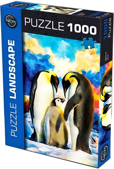 Neon Puzzle Penguen Ailesi 1000 Parça Puzzle 68X48 Neon Puzzle Penguen Ailesi 1000 Parça Puzzle 68X48