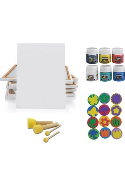 Nova Color Çocuklar Için Tuval 25 x 35 cm + Parmak Boyası Seti Pon Pon Fırçalı, Baskı Kalıplı Nova Color Çocuklar Için Tuval 25 x 35 cm + Parmak Boyası Seti Pon Pon Fırçalı, Baskı Kalıplı