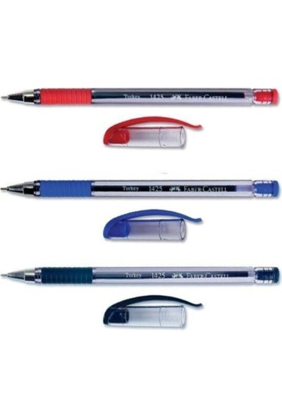 Faber-Castell 1425 Inçe Iğne Uçlu Tükenmez Kalem 0,7 mm 3 Farklı Renk Faber-Castell 1425 Inçe Iğne Uçlu Tükenmez Kalem 0,7 mm 3 Farklı Renk
