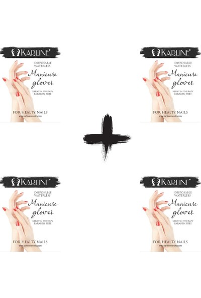 Karline Keratinli Susuz Manikür Eldiveni 4'lü Set