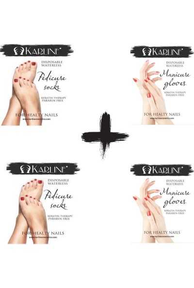 Karline 2 Manikür Eldiveni+ 2 Pedikür Çorabı Seti Karline 2 Manikür Eldiveni+ 2 Pedikür Çorabı Seti