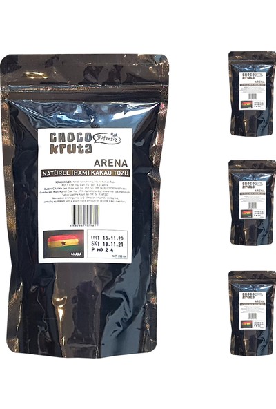 Arena Natürel Glutensiz Ham Kakao Tozu 200 gr x 4 Arena Natürel Glutensiz Ham Kakao Tozu 200 gr x 4