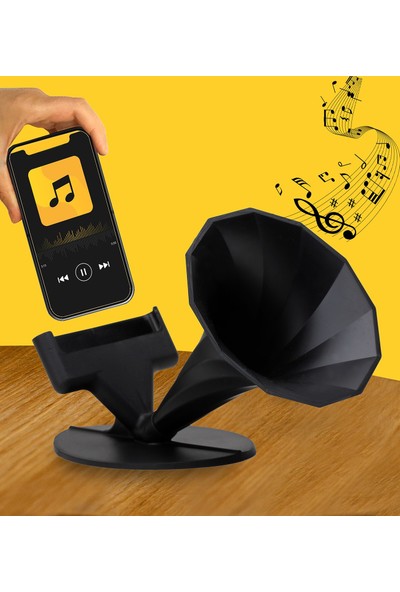 Hambag Akustik Gramafon Masa Üstü Dekoratif Telefon Tutucu Megafon Hambag Akustik Gramafon Masa Üstü Dekoratif Telefon Tutucu Megafon