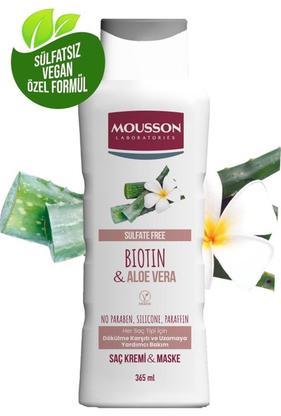 Mousson Biotin ve Aloe Vera Içeren Dökülme Karşıtı ve Uzamaya Yardımcı Saç Bakım Krem ve Maskesi 365 ml Mousson Biotin ve Aloe Vera Içeren Dökülme Karşıtı ve Uzamaya Yardımcı Saç Bakım Krem ve Maskesi 365 ml