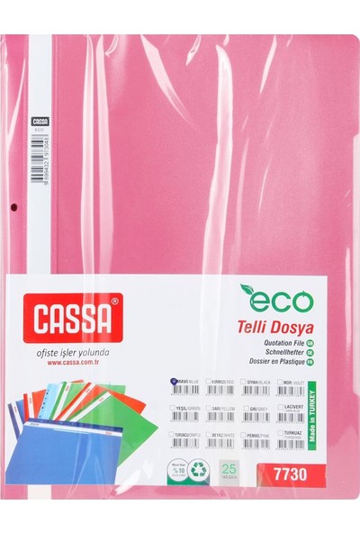 Cassa Telli Dosya 50'li Pembe Cassa Telli Dosya 50'li Pembe