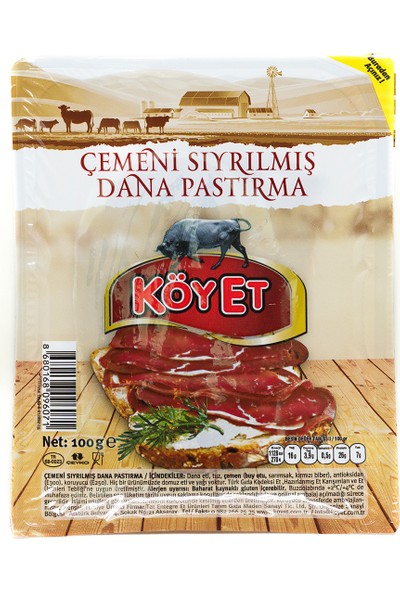 Köyet Çemeni Sıyrılmış Dilimli Dana Pastırma 100 gr