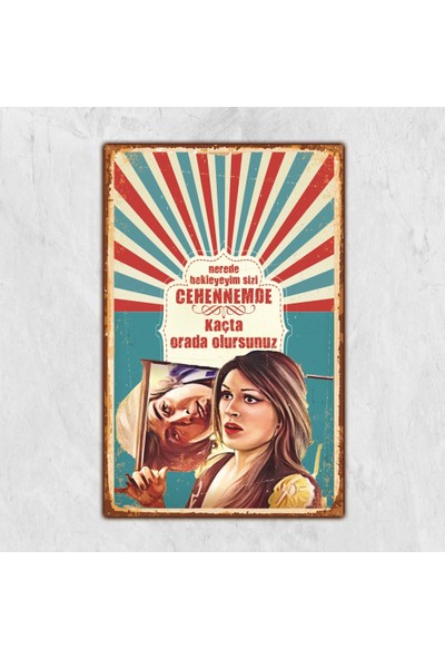 Hobi Tuning Dekortatif Retro Metal Plaka 30X20 cm