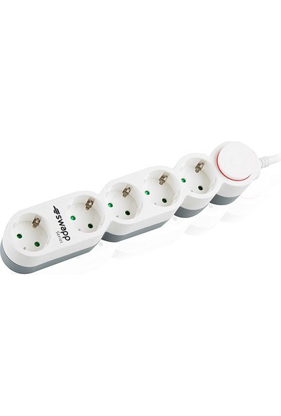 Akım Korumalı Priz Çoklayıcı Swapp 3G1.5Mm2 900 Joule 1.5M 5Li S-Link Spg9j05 Akım Korumalı Priz Çoklayıcı Swapp 3G1.5Mm2 900 Joule 1.5M 5Li S-Link Spg9j05