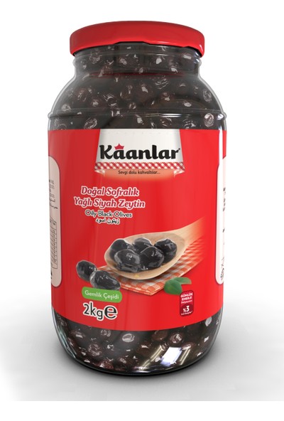 Kaanlar Sofralık Yağlı Siyah Zeytin 2 kg