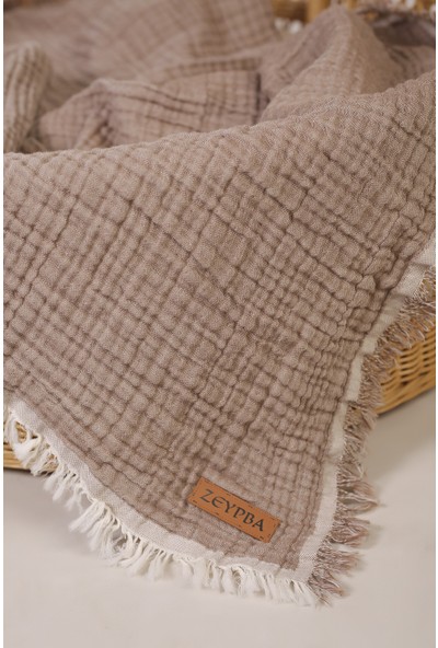 Zeypba Çift Taraflı Kahve-Ekru 4 Katlı Müslin Bebek&çocuk Müslin Battaniye 110 x 120 cm (Yeni Koleksiyon) Zeypba Çift Taraflı Kahve-Ekru 4 Katlı Müslin Bebek&çocuk Müslin Battaniye 110 x 120 cm (Yeni Koleksiyon)