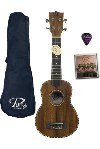 Puka Koa Ağacı Sedefli Concert Ukulele (Kılıf - Tel - Pena Hediyeli) Puka Koa Ağacı Sedefli Concert Ukulele (Kılıf - Tel - Pena Hediyeli)