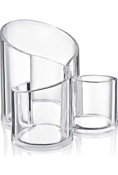 3 Gözlü Organizer Fırçalık Makyajlık Makyaj Seti 8.8X10.5X6.5 cm 3 Gözlü Organizer Fırçalık Makyajlık Makyaj Seti 8.8X10.5X6.5 cm