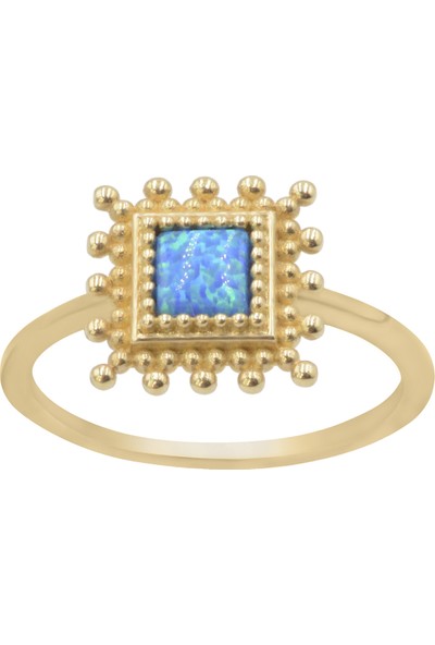 Cebeci Kare Mavi Taş Yüzük Cebeci Kare Mavi Taş Yüzük