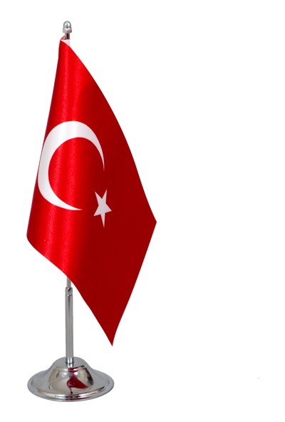 Özgüvenal Saten Çift Kat Türk Masa Bayrağı 15 x 22,5 cm